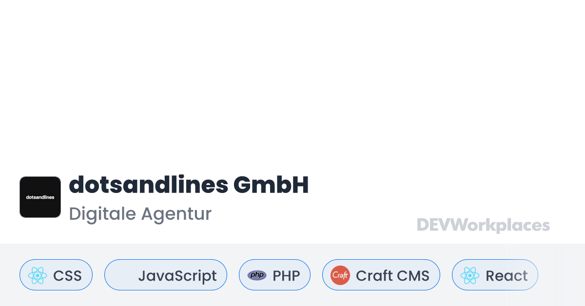 dotsandlines GmbH als IT-Arbeitgeber | Bewertungen, TechStack, Benefits